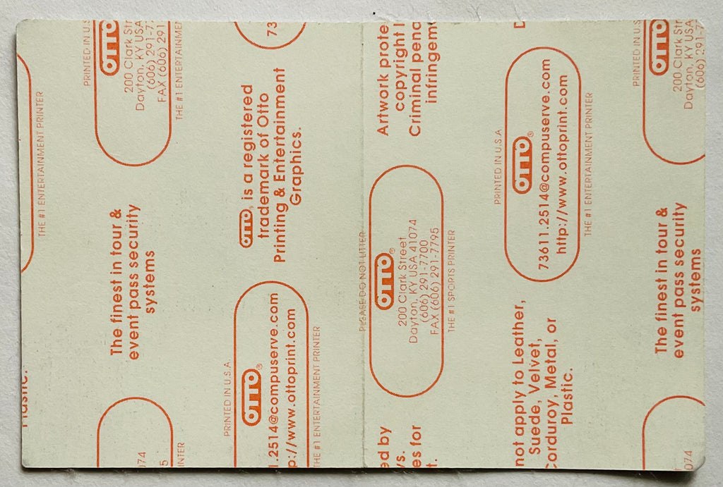 Rush Original Unused Concert Backstage Pass Ticket Palace Auburn Hills – Fincharie’s Music ...